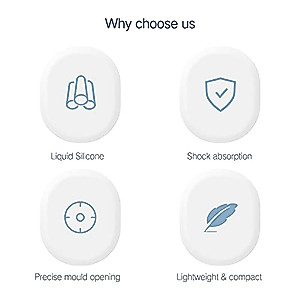 PERFECTSIGHT Earpads Cushions Protectors Cover Case, Soft Silicone Ear Pads Cup Compatible with AirPods Max Headphones, Anti-Scratch, Dust-Proof, Anti-Skid (White)