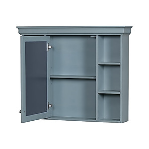 Merax Country Bathroom Medicine Cabinet with Mirror, Farmhouse Wall Mounted Medicine Cabinet with Door and Shelves, Over The Toilet Mirrored Bathroom Storage Wall Cabinet