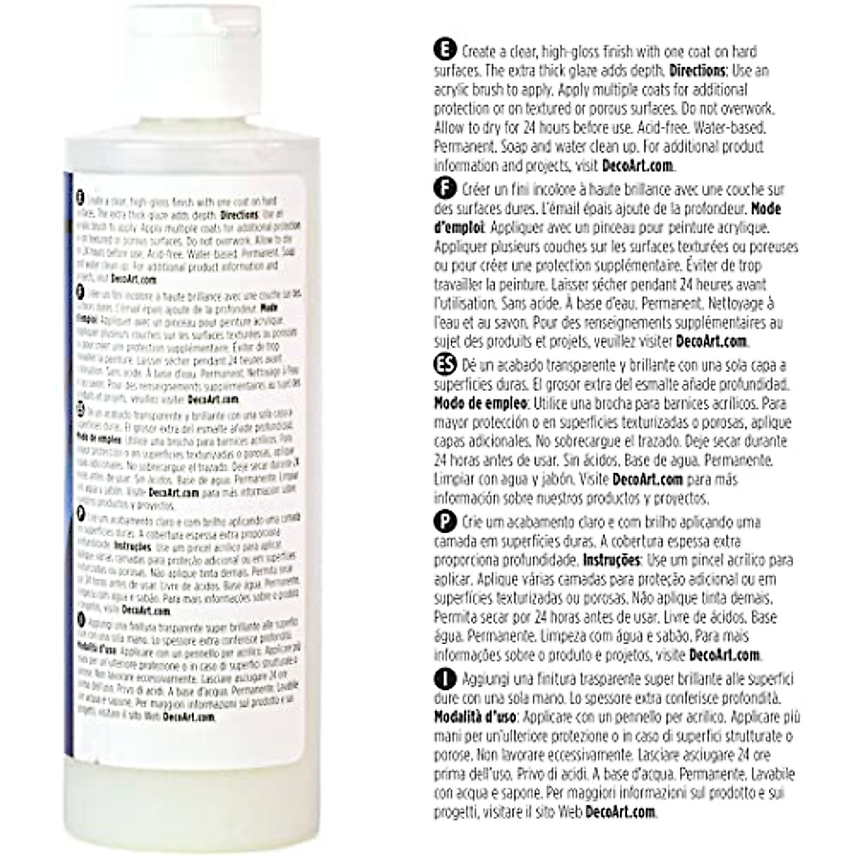 DecoArt Triple Thick Gloss Glaz, 8 fl oz Bottle,White Blue