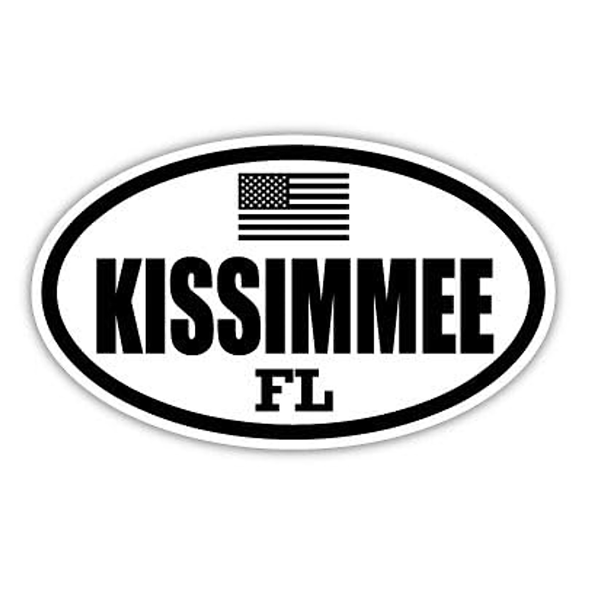 3 Pack Reflective Kissimmee FL Florida Osceola County Stealthy US Flag Euro Decal Sticker Vinyl for Hard Hats, Bottles, Glass, Toolbox 2" x 3"