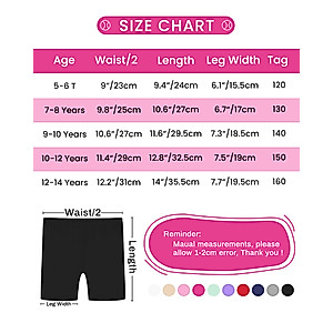 Auranso Girls Bike Shorts Cartwheel Breathable and Safety Biker Under Dress Dance Shorts Black 5-6T