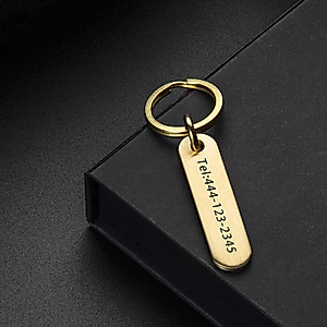Personalized Free Custom Engraved Business Gift Man's Plate Solid Brass Copper Keychain - Rings