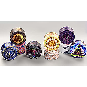 Hasbud Spice Grinder Boho Grinder (3", Black Lucky Tree Pattern)