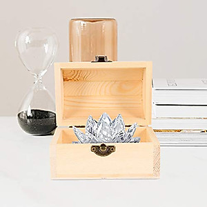 DOITOOL Wood Craft Box Unpainted Small Jewelry Box Mini Chest Treasure Case Organizer Sundries Gift Box for DIY Crafts(Medium)