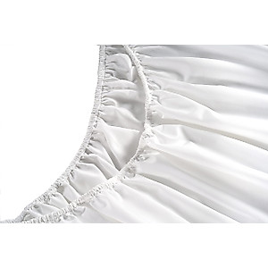 LANE LINEN Twin Sheets Set - 450 Thread Count 100% Cotton Twin Bed Sheets, 3 Pc Twin Sheet Set - Luxurious Satin Sheets, Bedding for Kids, Dorm Rooms & Adults, Breathable Cotton Sheets - White Sheets