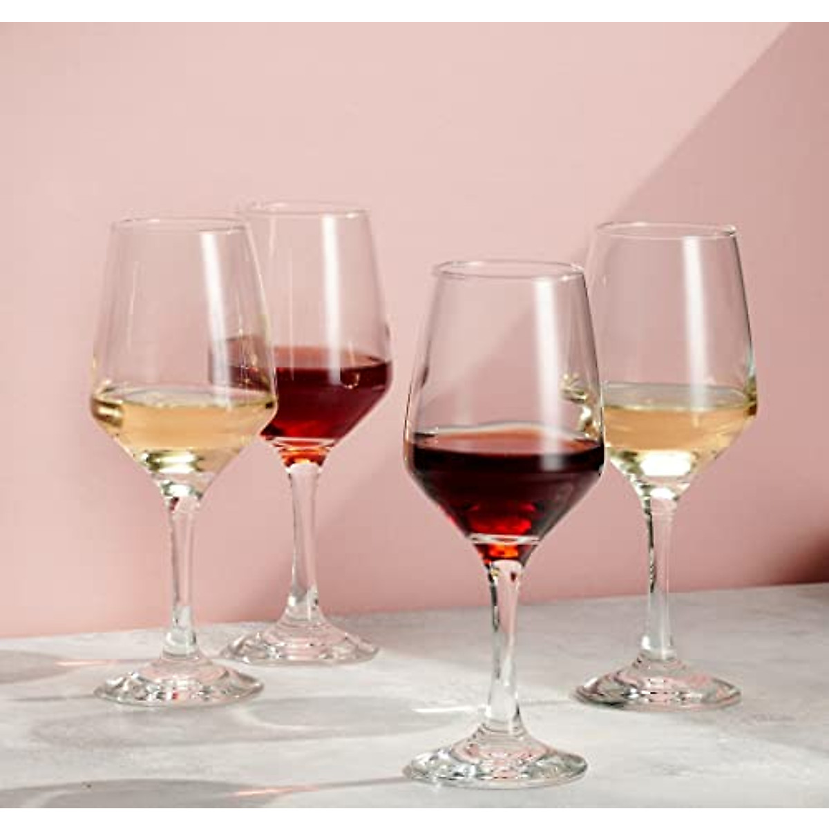 Godinger Wine Glasses, Italian Made Red Wine Glasses, Wine Glass, Stemmed Drinking Glasses, Glass Cups - Made in Italy, 15oz, Set of 4