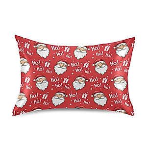 Christmas Pillow Covers Silk Pillowcase for Hair and Skin with Envelope Closure Satin Pillowcase Standard Size Pillow Case for Sleeping Women Girls Boys Room (20x26 Inch)