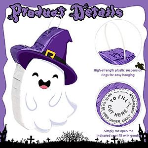 Aoriher Halloween Ghost Piñata Ghost Piñata with Stick Blindfold Set White Ghost Piñata Halloween Mexican Piñatas for Halloween Birthday Party Game Supplies Decoration