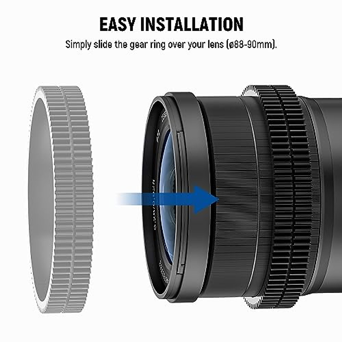NEEWER PG008 Seamless Follow Focus Gear Ring 0.8 MOD for ø88-90mm Lens, Compatible with SmallRig Compatible with Tilta NEEWER Follow Focus for Canon Sony Nikon Fujifilm Panasonic Sigma Lens