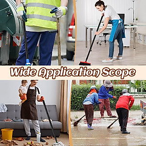 Ziliny 6 Pcs Fiberglass Broom Handle Replacement Handle Broom Stick Pole with Threaded Tip for Commercial Cleaning, 1" Dia x 48" Long, Black