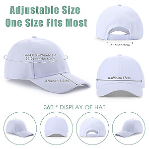 Coume 36 Pcs Blank Baseball Cap Bulk Adjustable Denim Plain Dad Hats Unisex Low Profile Camouflage Cap for Trucker Men Women(White)
