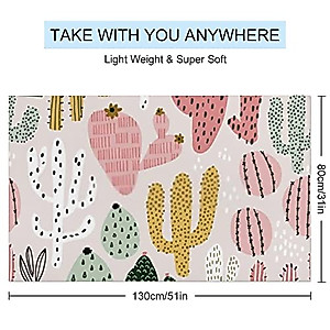 My Little Nest Bath Towels Soft Absorbent Bathroom Towel Colorful Cactuses Hand Drawn Quick Dry Bath Towel Large Shower Towels Lightweight Hand Towels 31" x 51"