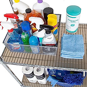 Seville Classics Heavy Duty Fitted Wire Shelf Liners Protector Mat, Non Adhesive, for Wired Shelves, Office, Kitchen, Garage, Semi-Transparent Taupe, 48" x 18" Shelf (5-Pack)