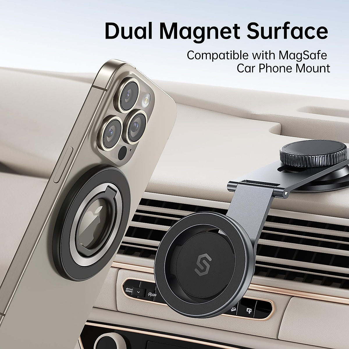 SYNCWIRE Upgraded Magnetic Phone Ring Holder for MagSafe, Magnetic Cell Phone Grip Stand Finger Ring Kickstand Two-Sided Magnetic Compatible with iPhone 16 Pro Max 15 14 13 12 MagSafe Accessories