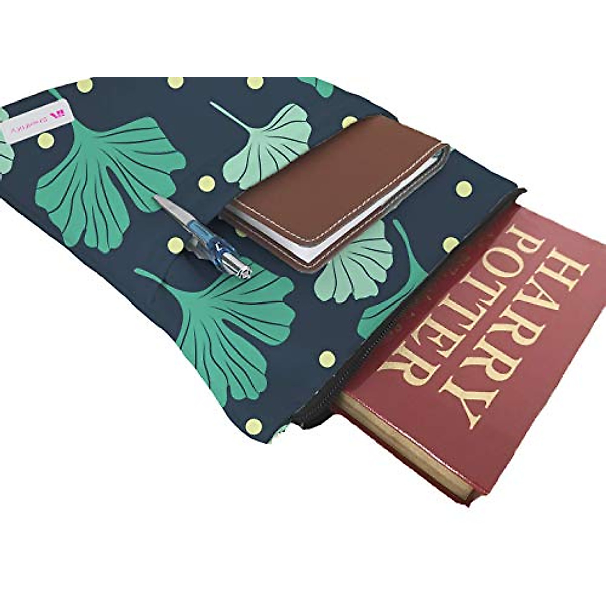 Gingko Book Sleeve - Book Cover for Hardcover and Paperback - Book Lover Gift - Notebooks and Pens Not Included