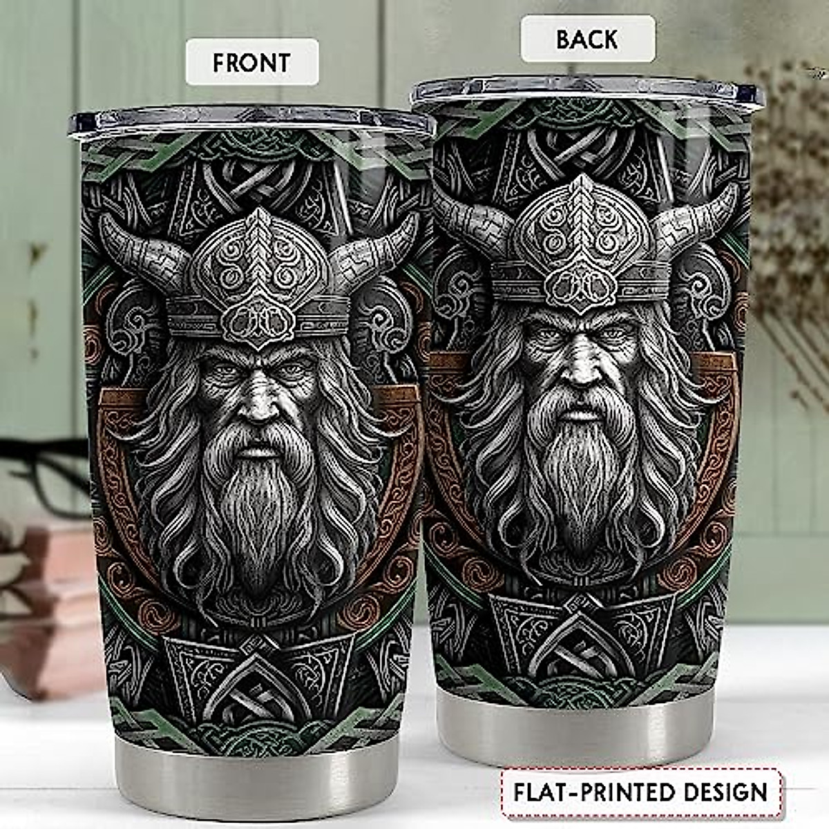 Viking Cup Tumbler 20oz Viking Gifts for Men Vikings Stainless Steel Insulated Tumblers Coffee Travel Mug Gift for Birthday Christmas