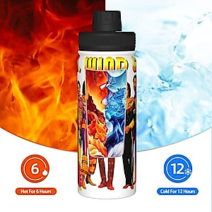 HIKTIEK Earth Wind Musics Fire Stainless Steel Insulated Tumbler Sports Water Bottle Hot and Cold Travel Cup 18oz