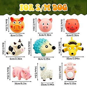 Liliful 9 Pcs Squeak Latex Dog Toys Soft Rubber Dog Chew Toy Grunting Pig Dog Toy Squeaker Dog Puppy Chew Toy Fetch Play Animal Ball Toy Cute Funny Latex Dog Balls for Small Puppy and Medium Pets Dogs