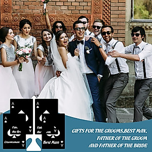 10 Pcs Poker Card Bottle Openers, Beer Opener Can Openers Groomsmen Wallet Bottle Opener Stainless Steel Ace of Spades Poker Shaped Bottle Cap Openers for Gift.