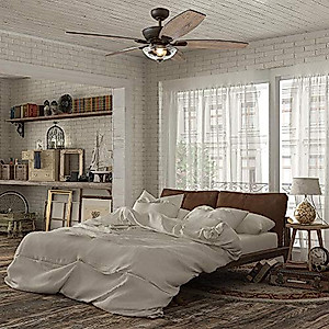 Home Decorators Collection 51848 Connor 54 in. LED Bronze Dual-Mount Ceiling Fan with Light Kit and Remote Control