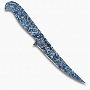 Damascus Steel Fillet Knife Blank for Knife Making Supplies, 5 inch Handmade Ultra Sharp Thin Professional Kitchen Chef Boning Knife Blank Blade JNR -4035