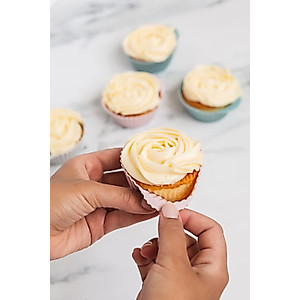 The Silicone Kitchen Reusable Silicone Baking Cup Silicone Muffin Liners for Cupcakes, BPA Free, Regular, 24 Pack, Pink Gray Blue