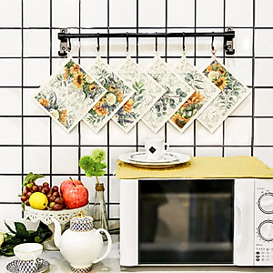 Morigins 6 Pcs Sunflowers Swedish Kitchen Dishcloths Multi Purpose Absorbent Soft Reusable Cleaning Dish Cloths Washable Decorative Tea Towels Bar Hand Towel