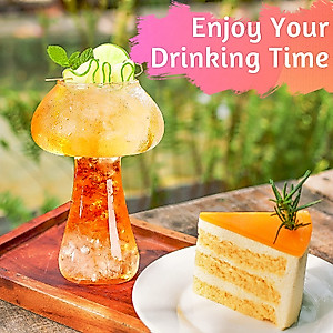 SuproBarware Mushroom Glasses Mushroom Cocktail Glass Cup (Transparent2B)