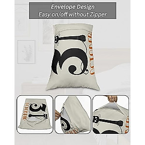 Edwiinsa Halloween Pillow Covers King Standard Set of 2 Bed Pillow, Plush Soft Comfort for Hair/Skin Cooling Pillowcases with Envelop Closure 20x36 Inches Black Orange Cute Cartoon Cat Animal