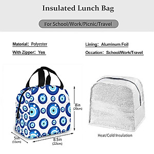 ZFYIPOK Evil Eye Turkish Eye Bead Lunch Bag, Stylish and Functional Lunch Box Perfect Size for Women, Teen Girls, and Boys