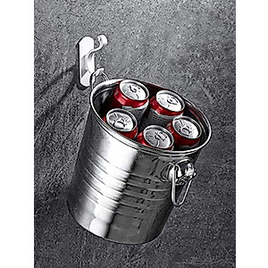 XMZFQ Wall Mount Dual Hooks Robe Hooks Towel Stands Office Bathroom Toilet Kitchen Waterproof and Rust-Proof Bath Towel Hooks (5 Pack),Red