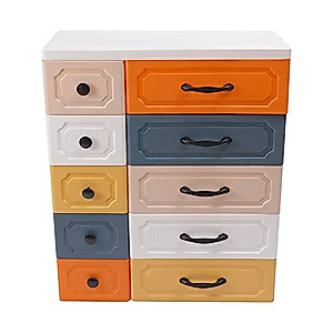 Plastic Storage 10 Drawers Vertical Units,Clothes Storage Multi Cabinet,Floor Standing Closet Organizer Cube,Dresser Organizer Shelf for Toys,Bedroom,Playroom
