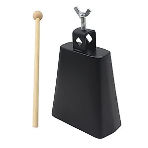 Mowind 5 Inch Metal Steel Cowbell Noise Maker with Stick for Drum Set Kit Hand Percussion
