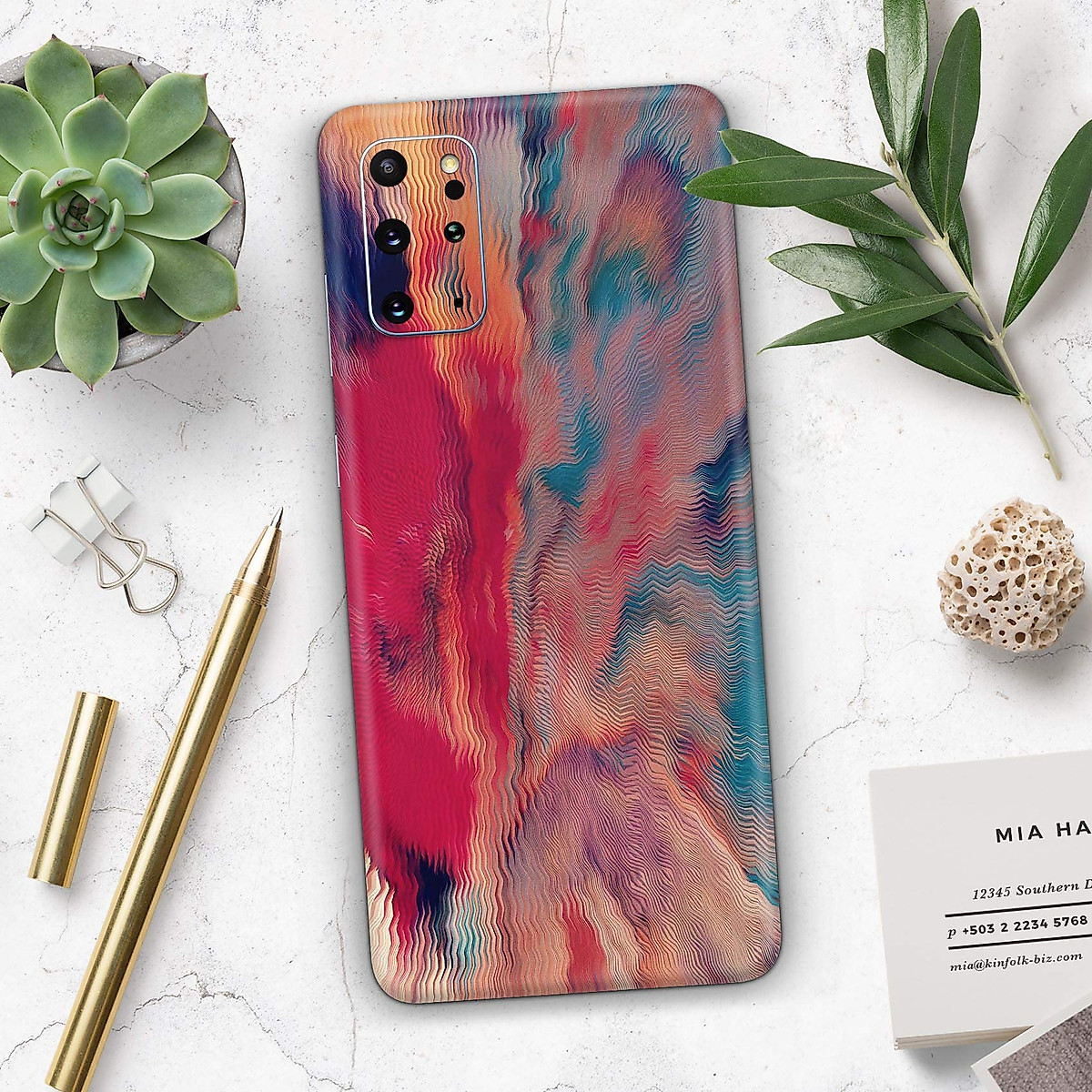 DesignSkinz Liquid Abstract Paint Remix V78 Protective Vinyl Decal Wrap Skin Cover Compatible with The Samsung Galaxy S20 (Screen Trim & Back Glass Skin)