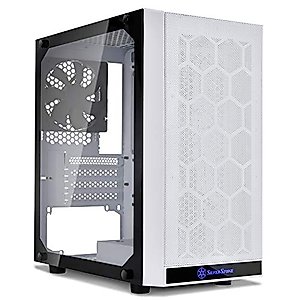 Silverstone SST-PS15W-G (White + Tempered Glass Window) Micro-ATX, Mini-DTX, Mesh Front Panel, Steel Body, Tempered Glass Side Panel