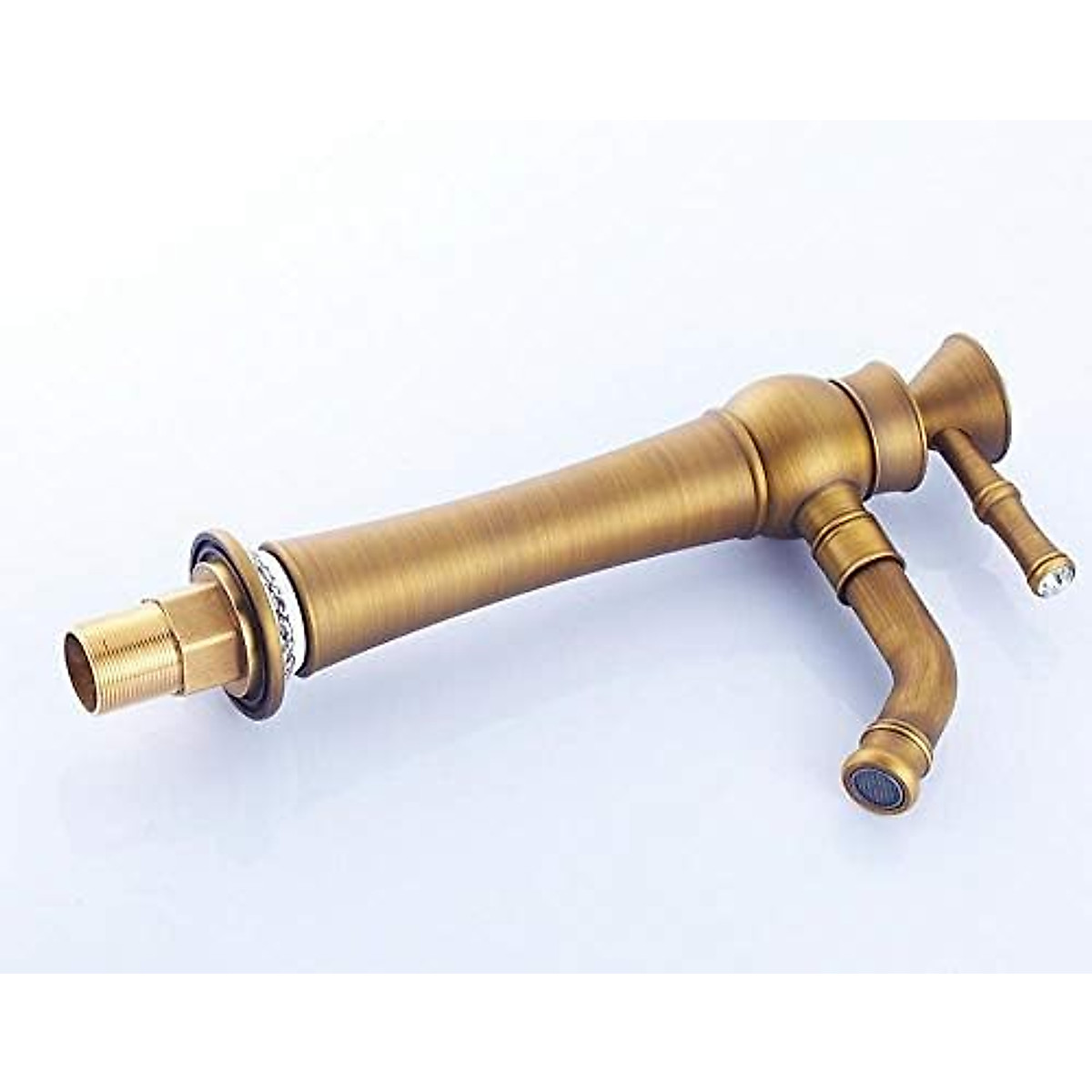 TECKI Kitchen Taps Basin Faucet Brass Bathroom Balcony Vintage Style Single Handle Hot & Cold Water Sink Faucet Bath Accessories