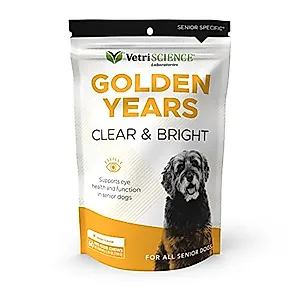 VetriScience Golden Years Clear and Bright for Senior Dogs, Chicken Liver, 60 Soft Chews - Promotes Eye Health with Powerful Antioxidants