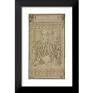 ArtDirect Cesare Nebbia 17x24 Black Modern Framed Art Print Titled Saint Helena Kneeling Before The True Cross