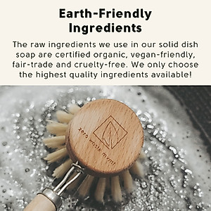 Zero Waste MVMT Dish Washing Bundle Kit | Eco-Friendly Solid Dish Soap, Cedar Soap Tray, Bamboo Pot Brush | Organic, Vegan, Non-Toxic Dish Soap | 3pc. Set
