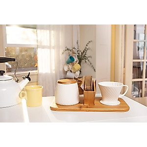 Melitta Artisan Porcelain Pour-Over Coffeemaker and Canister Set, White