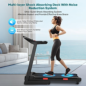 Treadmill with 15% Auto Incline 17.5'' Foldable Treadmill with Bluetooth Speaker Control Treadmill with Incline 5 Pre-Set Training Programs LCD Monitor 8.5 MPH Treadmills for Home Office Gym Use