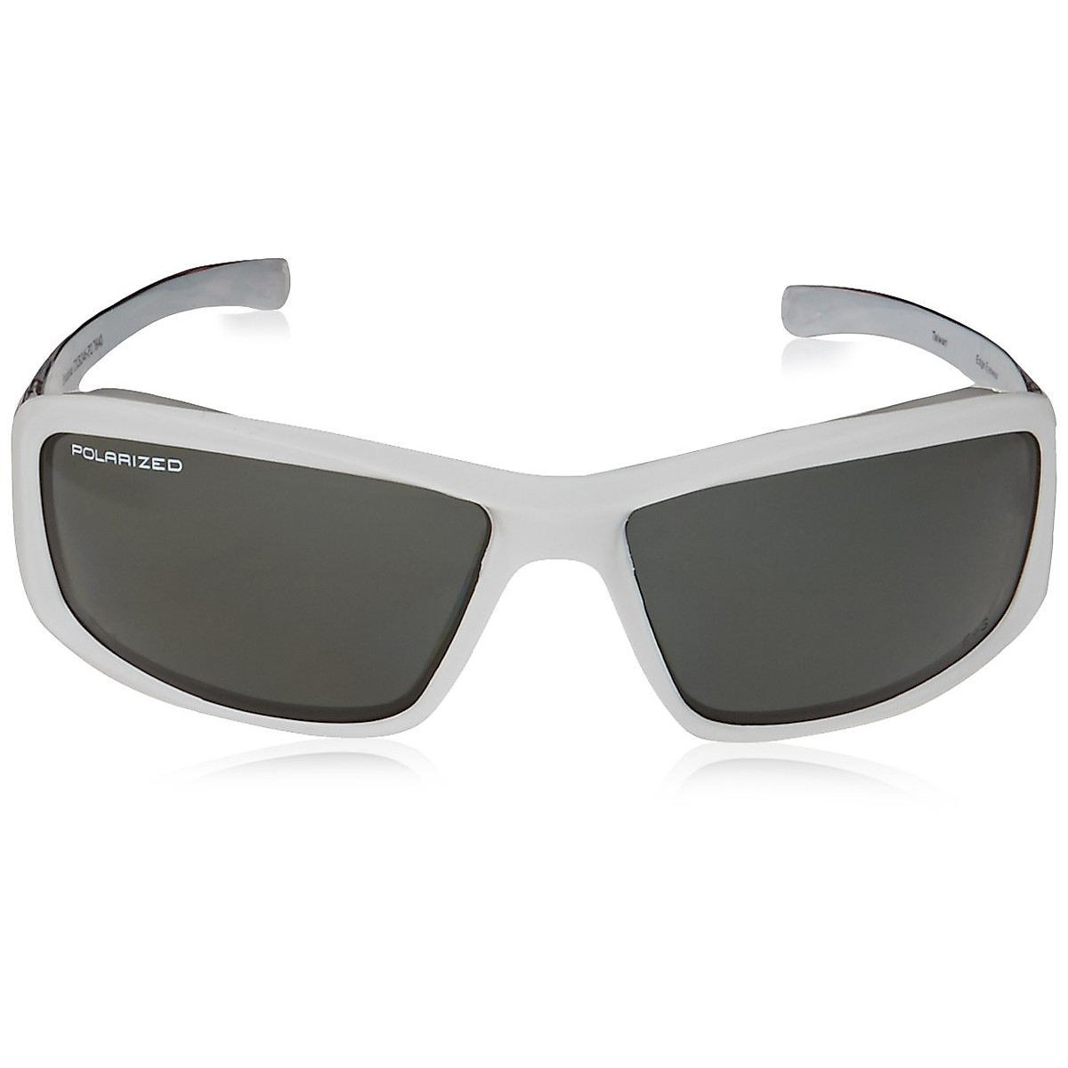 Edge TXB216-S Brazeau Polarized Wrap-Around Safety Glasses, Anti-Scratch, Non-Slip, UV 400, Military Grade, ANSI/ISEA & MCEPS Compliant, 5.04" Wide, Black & Gray Winged Skull Frame/Smoke Lens