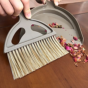 Small Broom and Dustpan Set Mini Dustpan and Brush, Hand Broom and Dustpan Set, Mini Broom and Dustpan Set for Home/Camping/Pets/Dorm (2pcs)