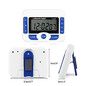 4‑Channel Digital Kitchen Timer, Independent Group Timer, Kitchen Cooking Countdown Clock with Magnetic Back for Exercise, Oven, Cook, Baking, Desk