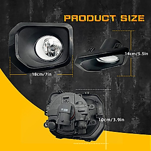 Fog Lights Assembly Kit for 2016 2017 2018 2019 2020 2021 2022 2023 Toyota Tacoma(Fits SR,SR5 Model Only), 1 Pair Bumper Driving Fog Lamps Set with H11 55W Halogen Bulbs