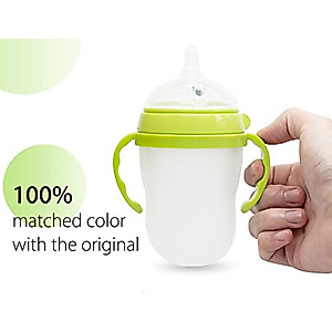 Baby Bottle Handles for Comotomo 5 Ounce & 8 Ounce Silicone Baby Bottles, Compatible Comotomo Bottle Holder for Baby, Pack of 2, Green