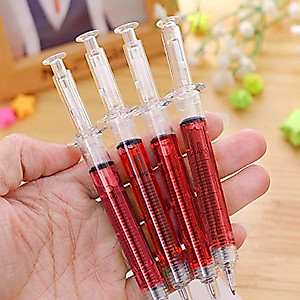 SunAngel Syringe Pen Nurse Pen Writes In Black Ink, For Boys And Girls, Imaginary Doctor Play, School Supplies(Red, 60PCS)