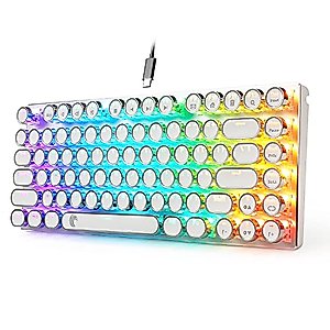 E-YOOSO Z-14 Mechanical Gaming Keyboard 104 Key, Red Switch Full-Size Computer Keyboards, Solid Yellow Backlit Mechanical Keyboard for PC Gamer, Black (Z-88 RedW)