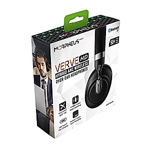 Morpheus 360 Verve HD Hybrid ANC Wireless Noise Cancelling Headphones HP9750HD, Premium ANC Headphones Over Ear with Comfortable Soft Protein Leather Memory Foam Padding, Headphone with Microphone