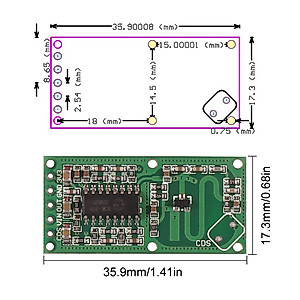 6PCS RCWL-0516 Microwave Radar Motion Sensor Module for Arduino ESP8266 Nodemcu Wemos Smart Switch Module Human Body Induction Detector 5-7M Distance 4-28V 100mA Rat Cat Detector